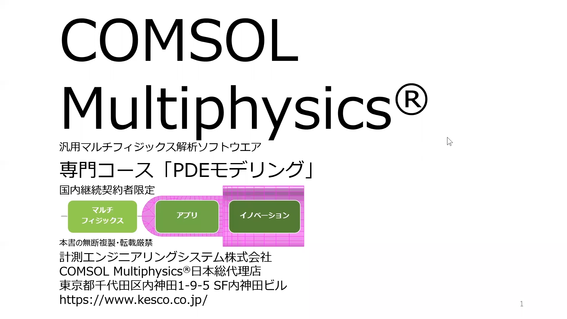 オンデマンド：専門分野コース PDEモデリング｜計測と制御とCAEソフトウェアの計測エンジニアリングシステム株式会社｜KESCO
